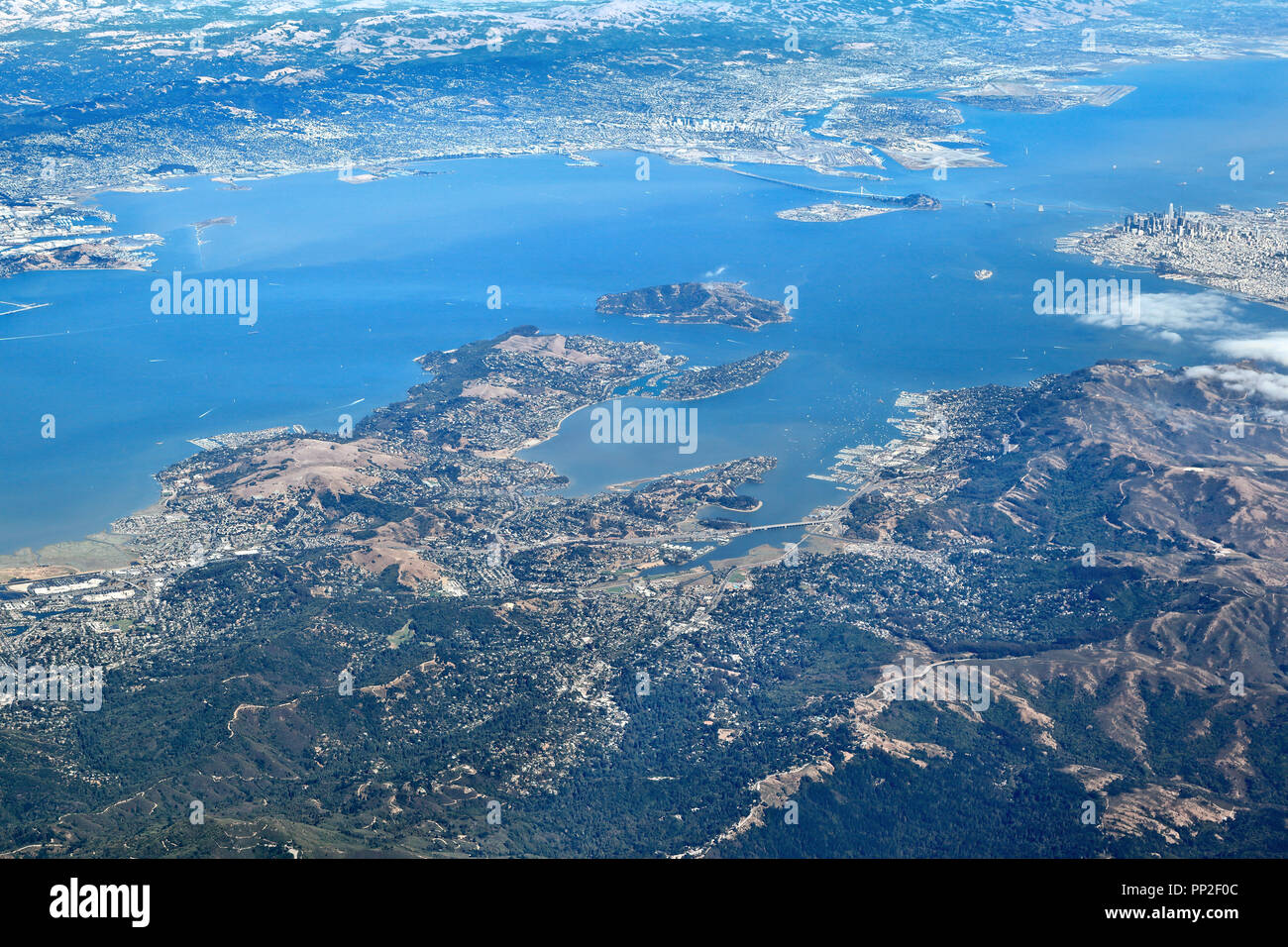 San Francisco Bay Area, Aerial View including downtown San Francisco ...