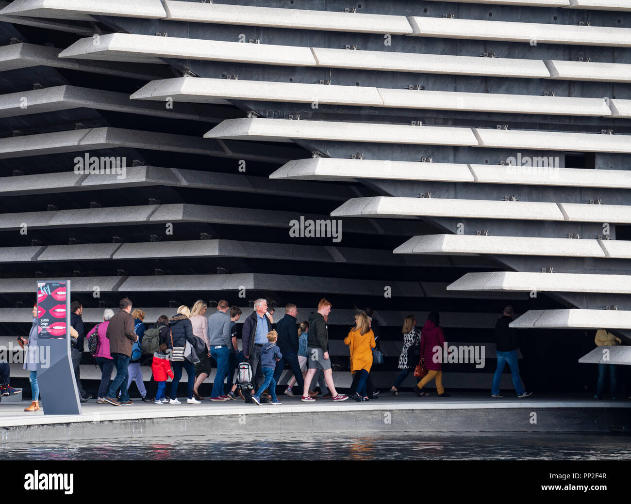 Queue of visitors to the new V&A Museum on first weekend after opening ...