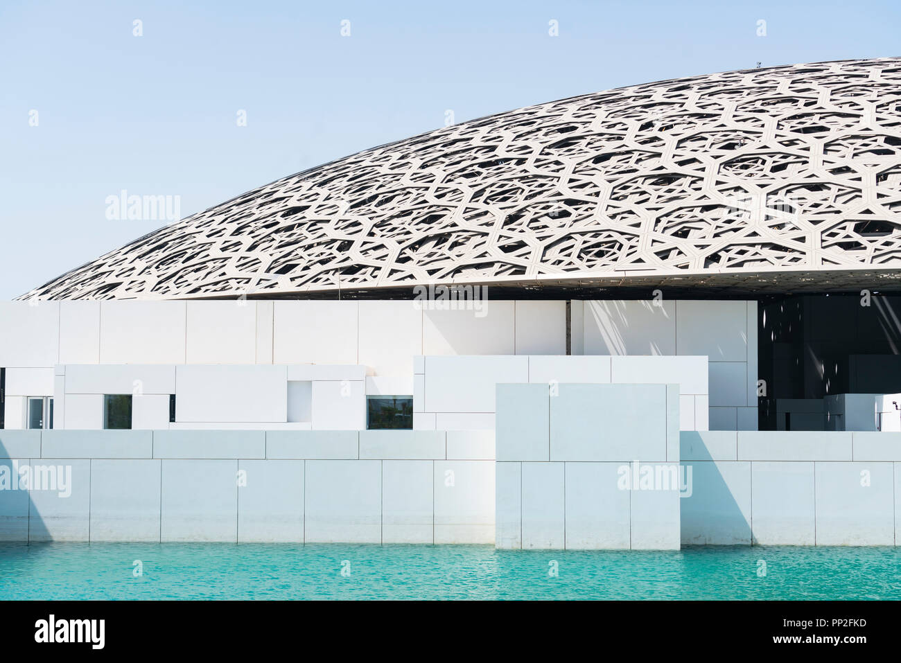 Exterior view of the Louvre Abu Dhabi at Saadiyat Island Cultural ...