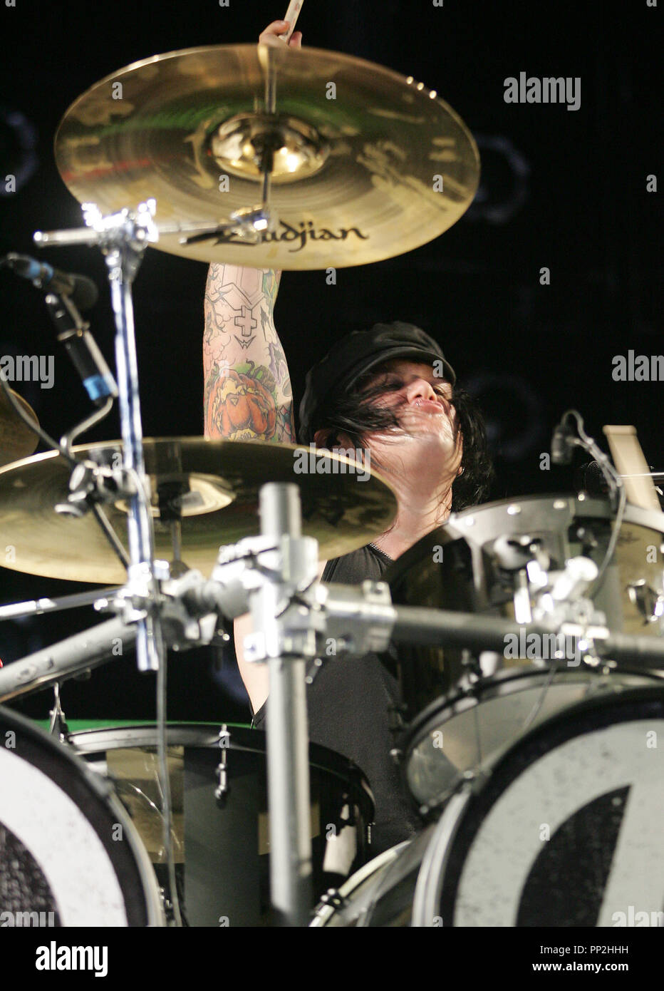 Brandon Saller with Atreyu performs in concert at the Sound Advice ...