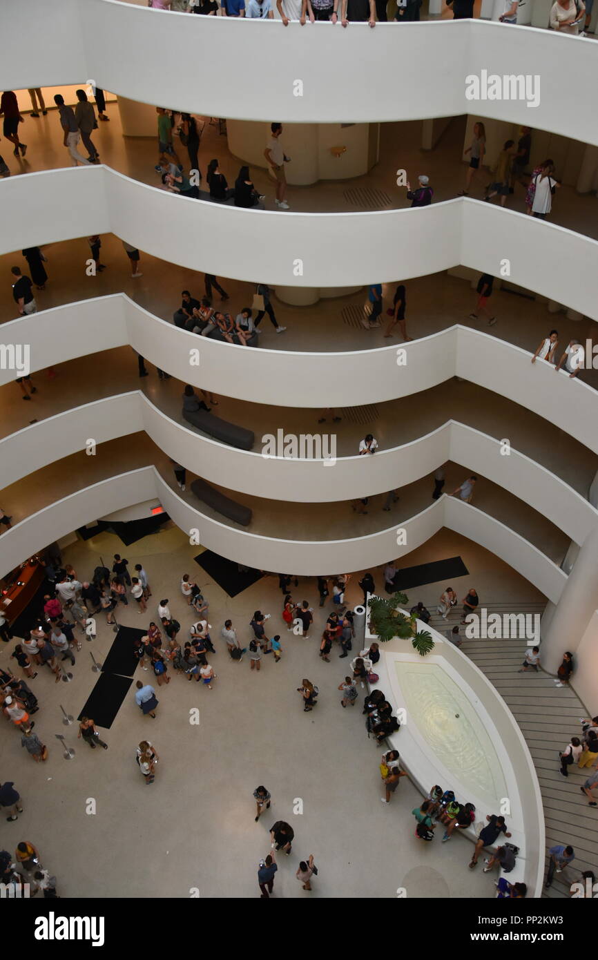 The iconic atrium at the Guggenheim Museum of Art, Upper East Side ...