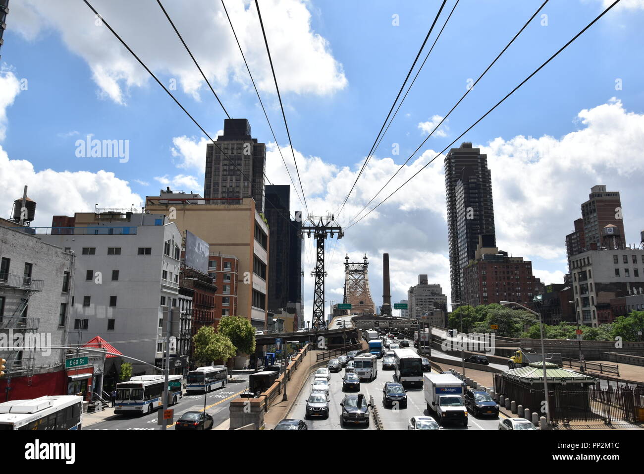 The famous Roosevelt Island Aerial Tramway between Manhattan and ...