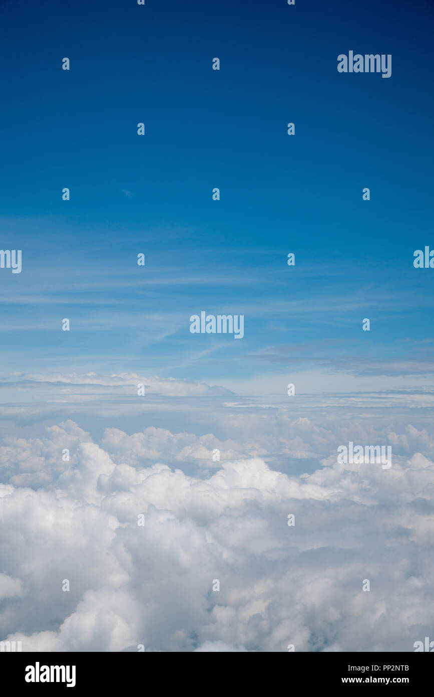 aerial view cloud scatter spread on blue sky layer, can be use as ...