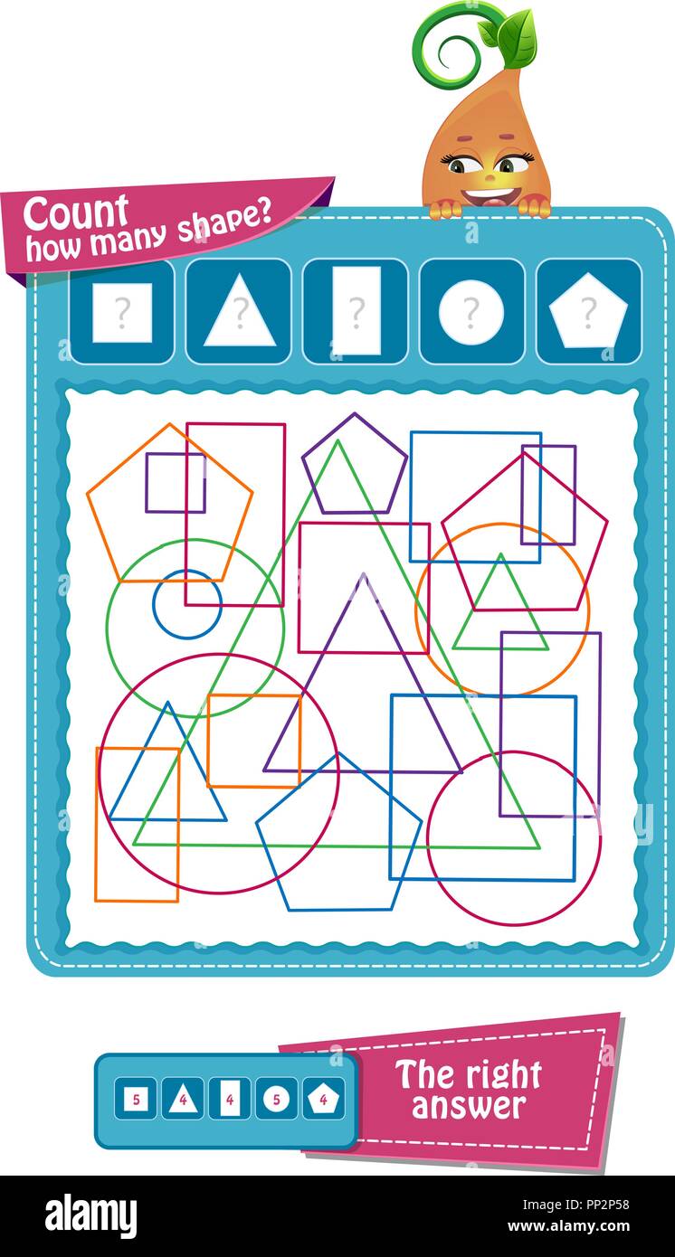 educational game for children to attention. Task game count how many ...