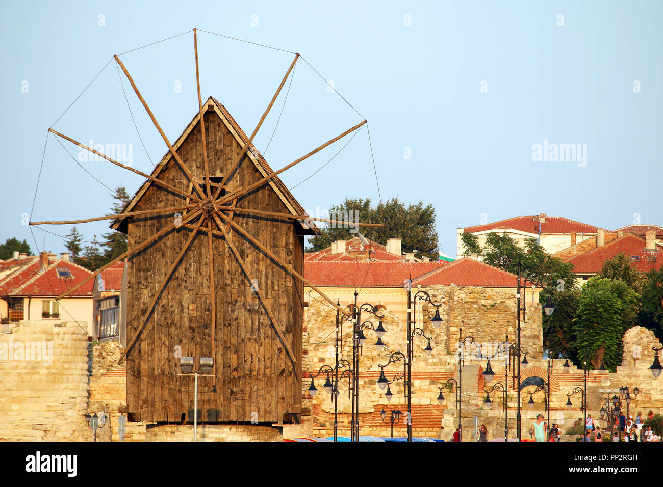 Old wooden windmill nesebar town hi-res stock photography and images ...