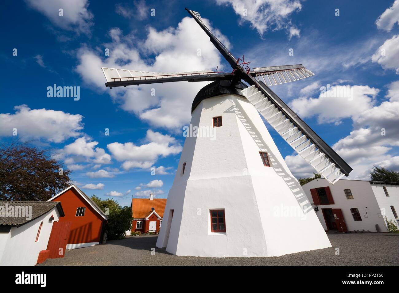 Still working Dutch-type windmill built in 1877 in Aarsdale, Bornholm ...
