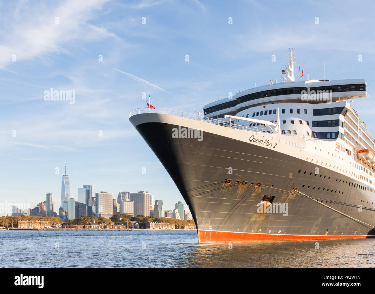 Cunard cruise liner Queen Mary 2 is pictured docked in Brooklyn, New ...