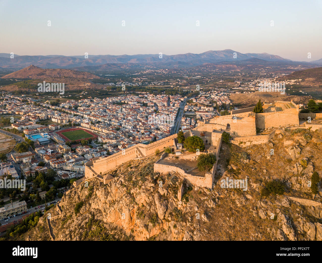 Aerial view of Palamidi fortress in Nafplio Stock Photo - Alamy