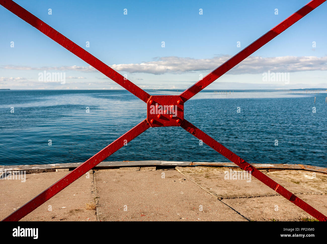 Red construction of a lighthouse Stock Photo - Alamy