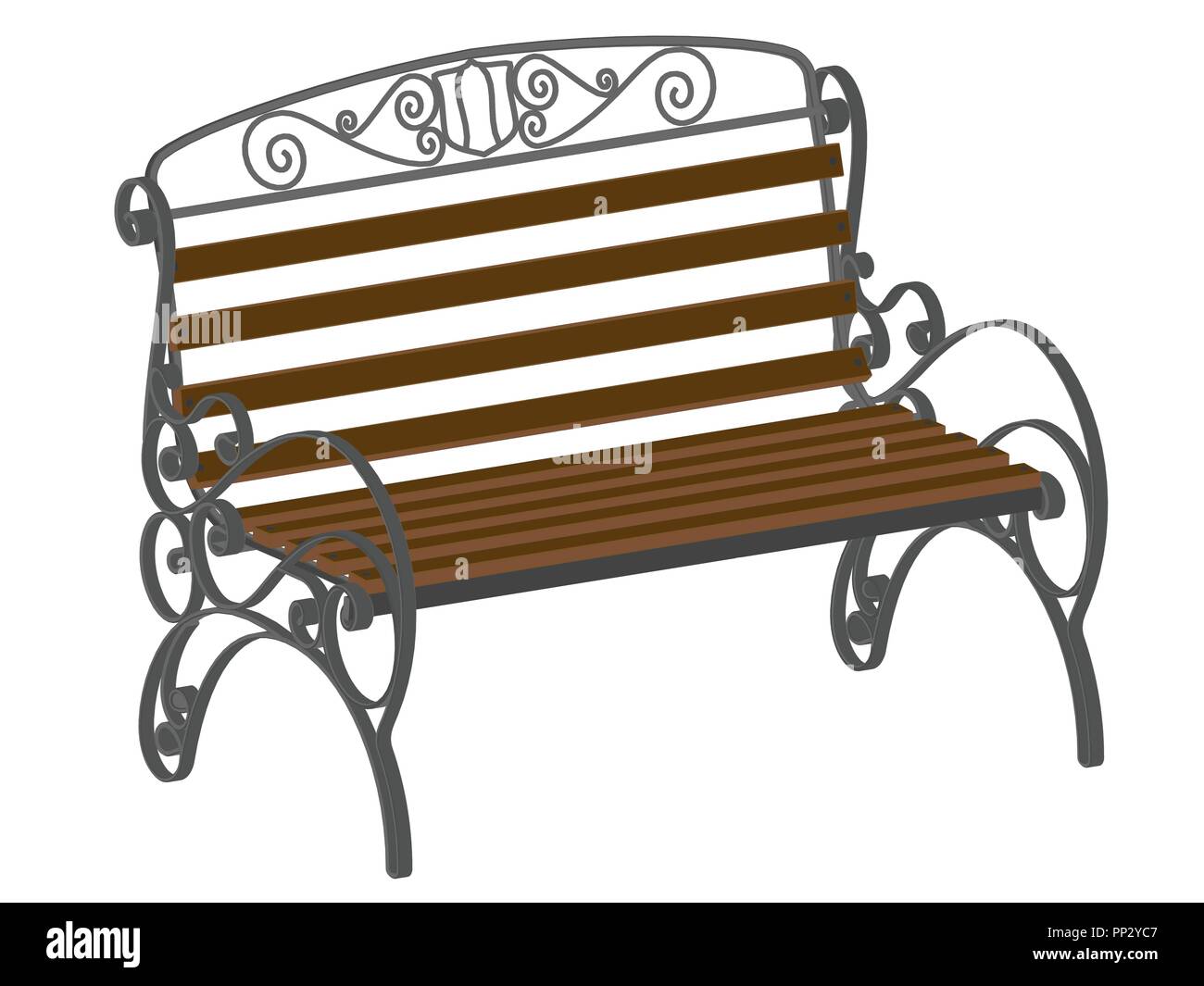 Decorative bench in an isometric view. Isolated Stock Vector Image ...