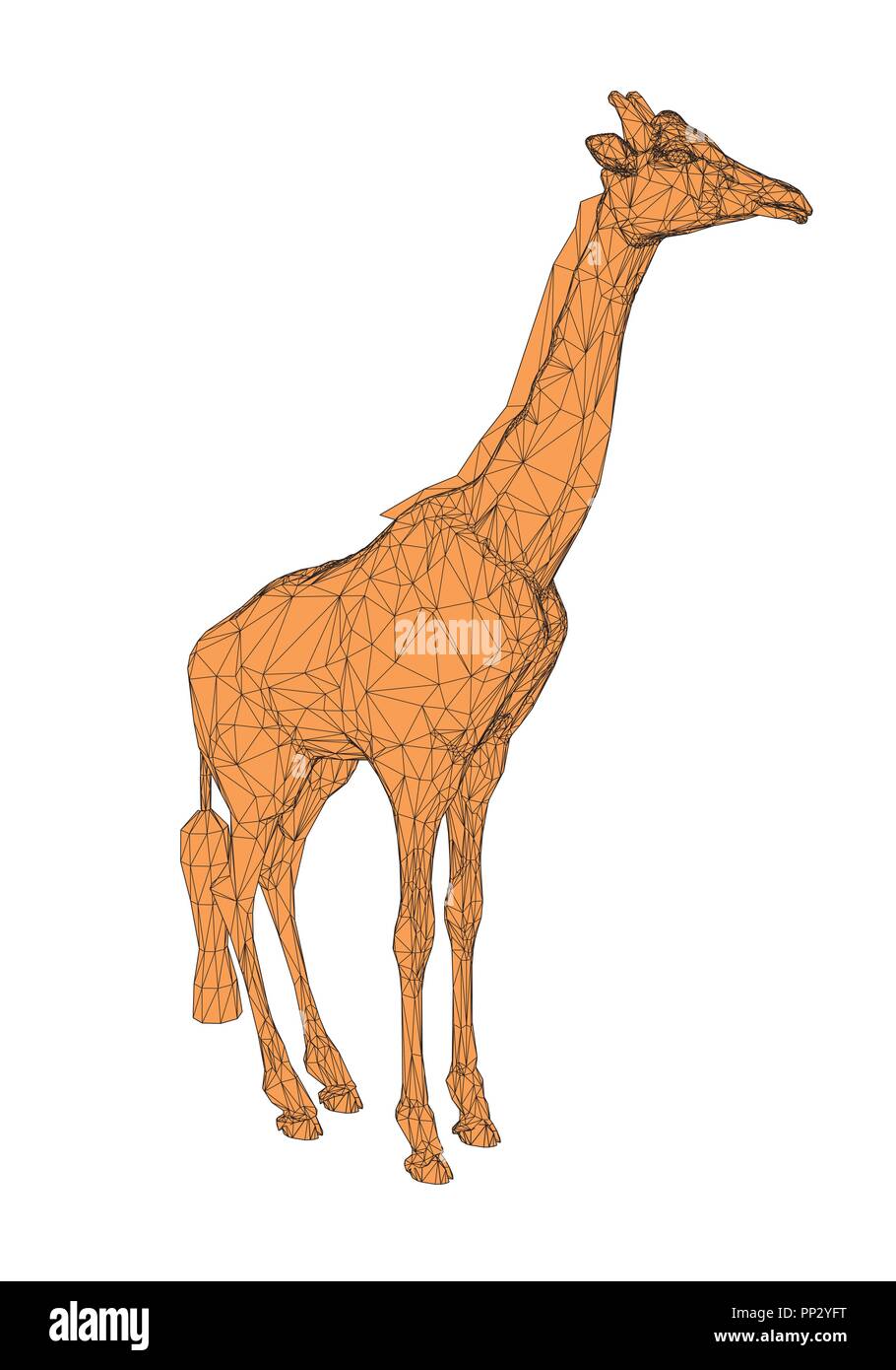 Vector illustration of a polygonal giraffe. Isolated Stock Vector Image ...
