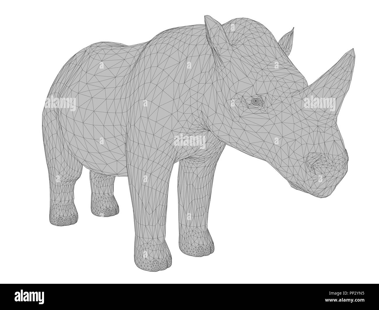 Vector Illustration Of A Polygonal Rhino Isolated Stock Vector Image And Art Alamy