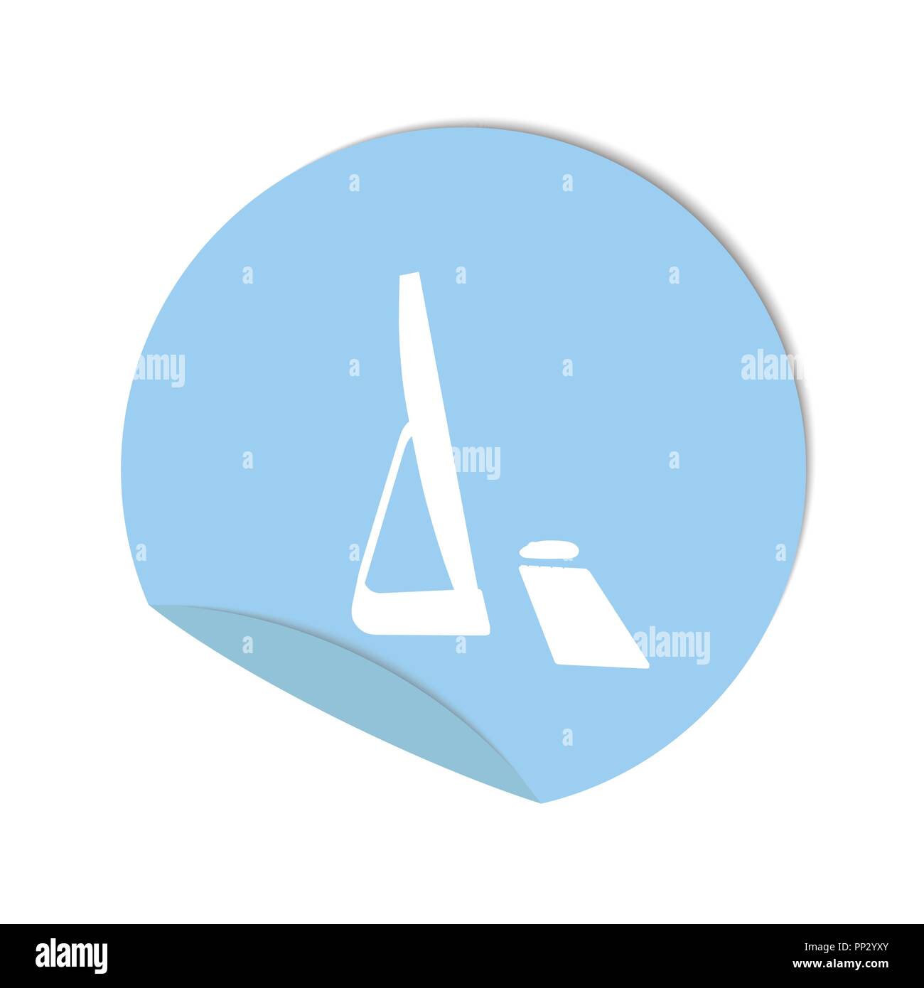 Vector illustration of stickers with a computer. Isolated Stock Vector ...