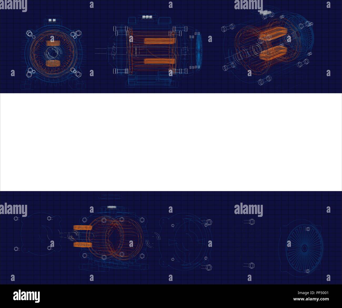 Template drawings engine assembled and disassembled Stock Vector Image ...