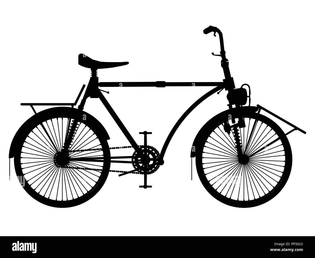 Vector illustration of a vintage bicycle. Detailed. Isolated Stock ...