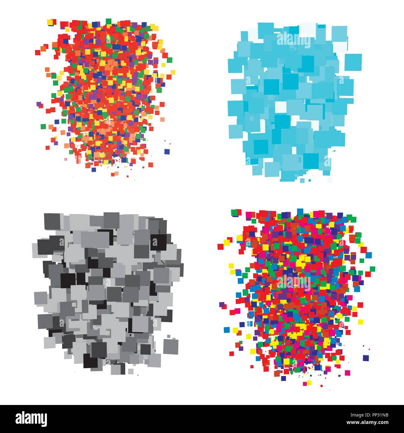 Vector illustration a set of arrays of squares. Multicolored Stock ...