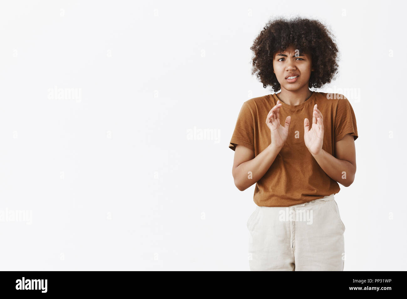 No thanks I refuse. Portrait of displeased intense and unhappy young ...