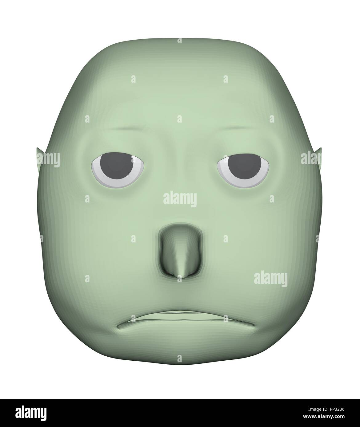 Vector illustration abstract creatures head. Sad face. Polygon, 3D ...