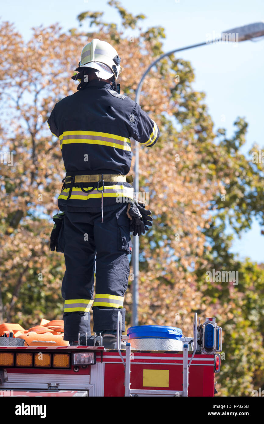 Firefighters intervening in fire hi-res stock photography and images ...