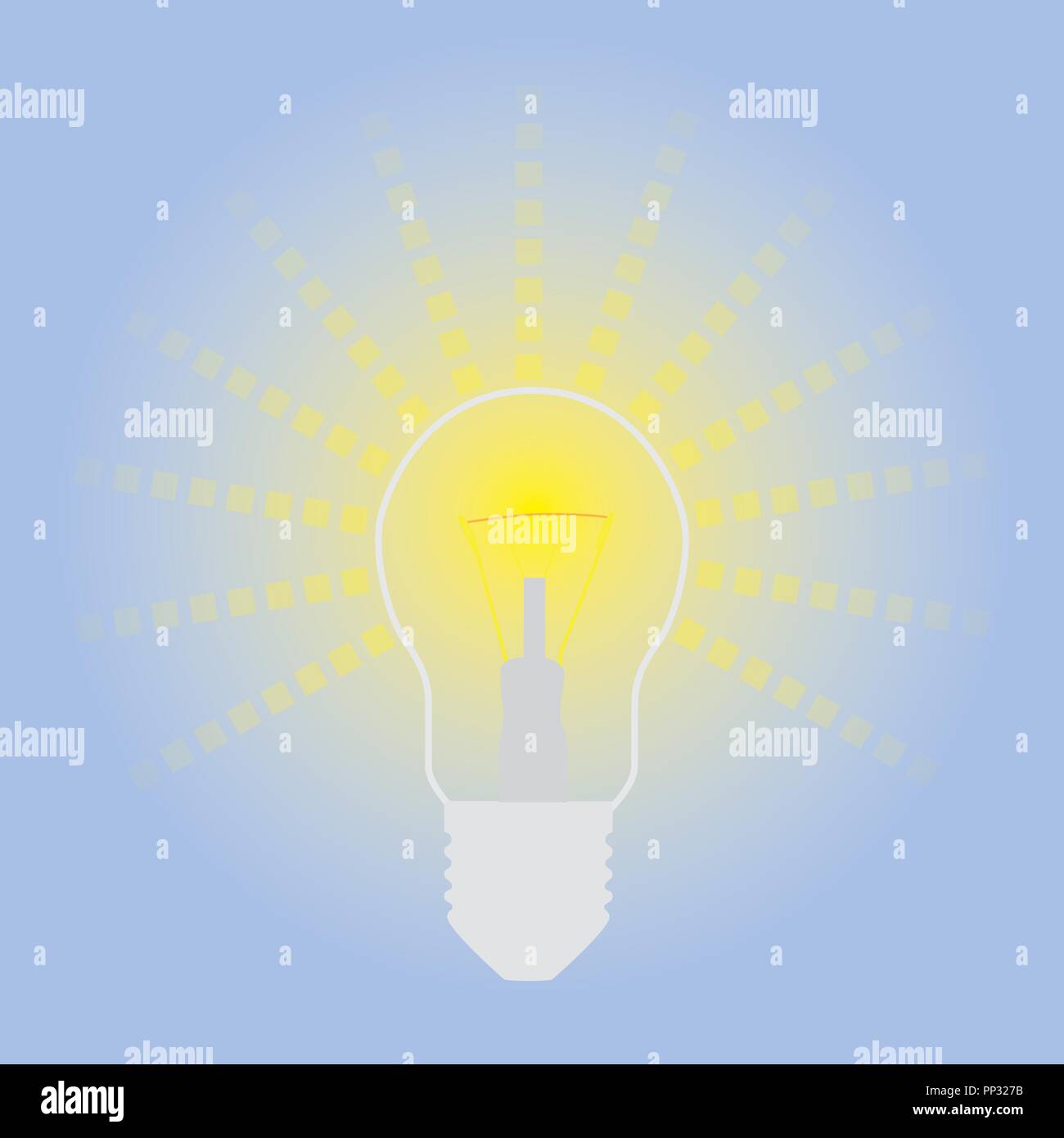 Vector illustration of a glowing light bulb. Conceptual Stock Vector ...