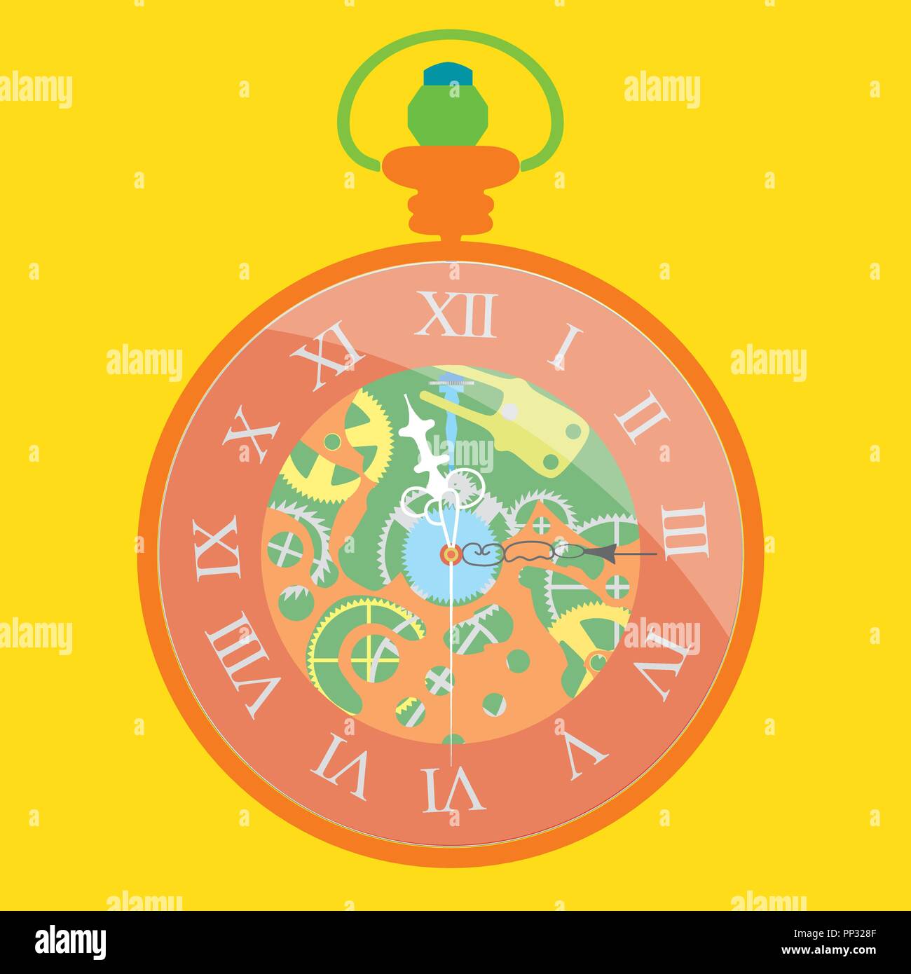 Pocket Watch Gears Vector