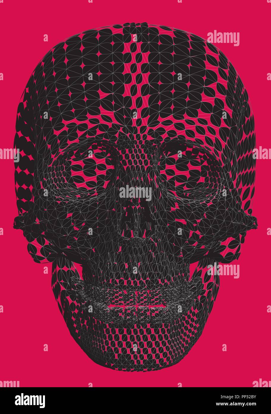 Vector illustration of abstract skull. Decorative design Stock Vector ...