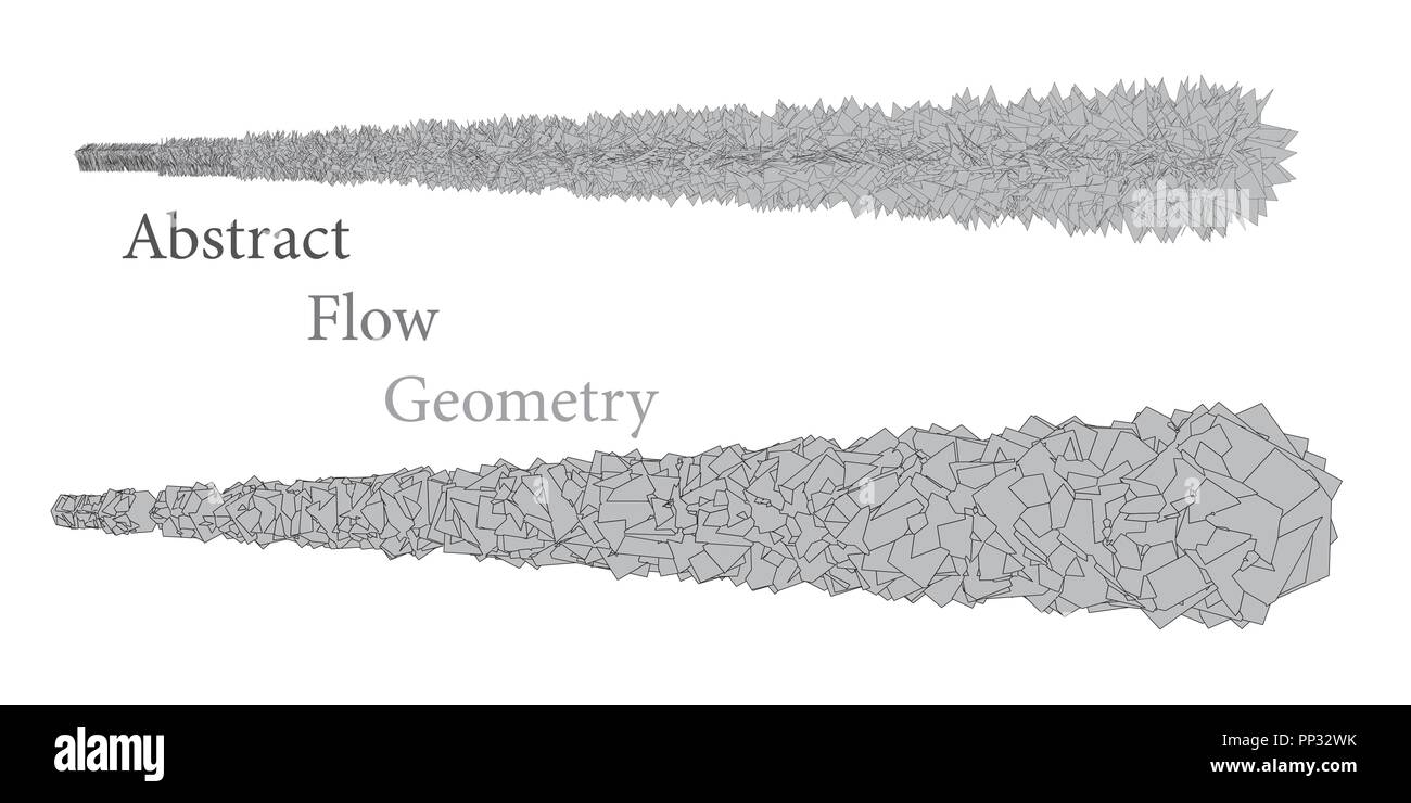 Vector illustration of abstract streams consisting of geometric shapes ...