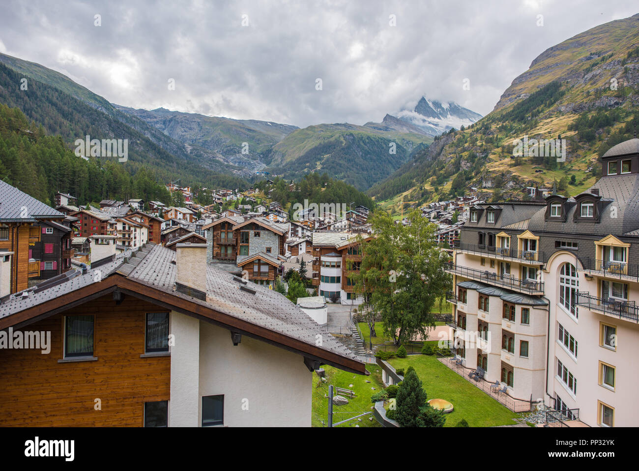 Aerial view zermatt in switzerland hi-res stock photography and images ...