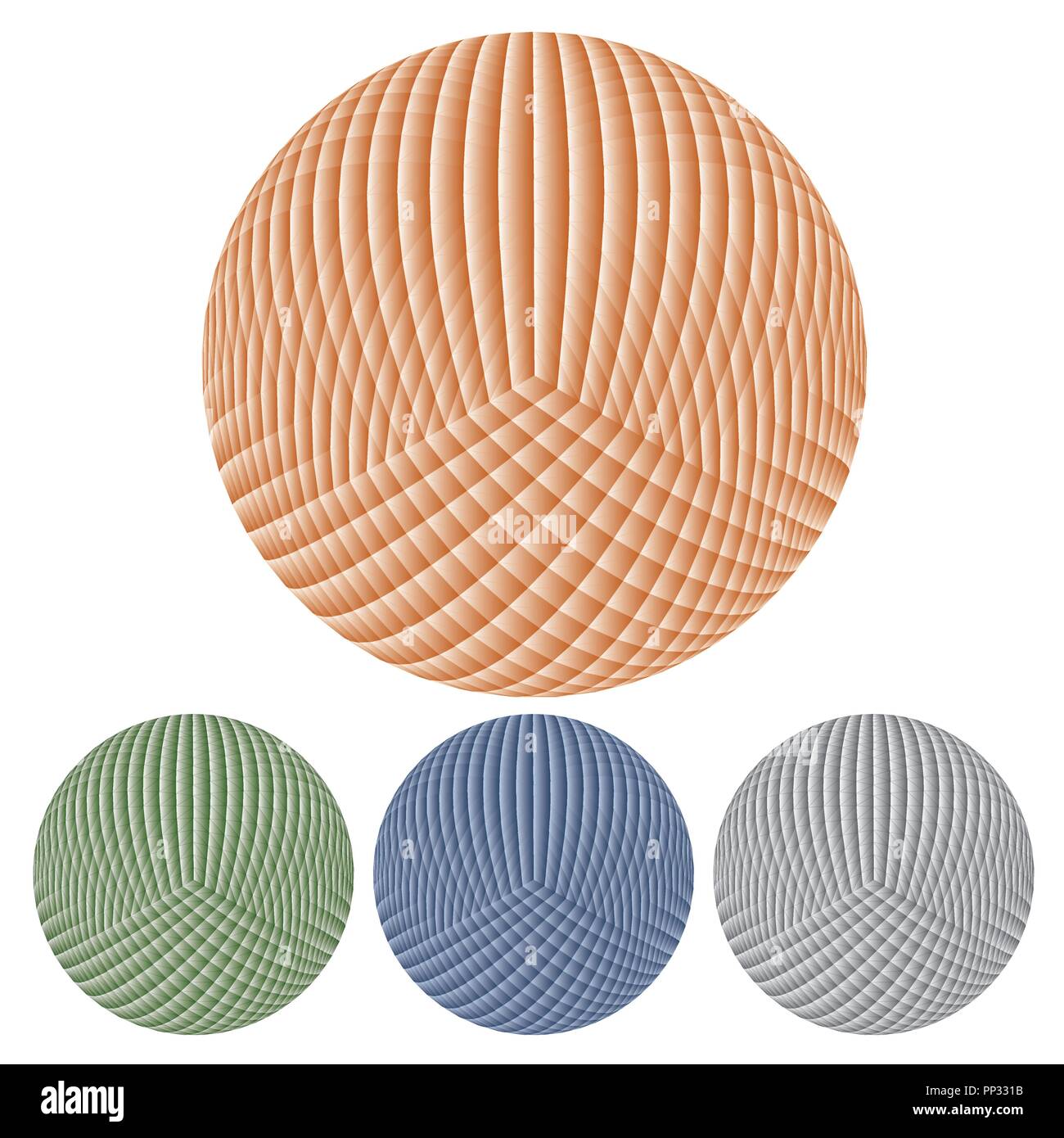 Vector illustration of spheres with grid. Isolated Stock Vector Image ...