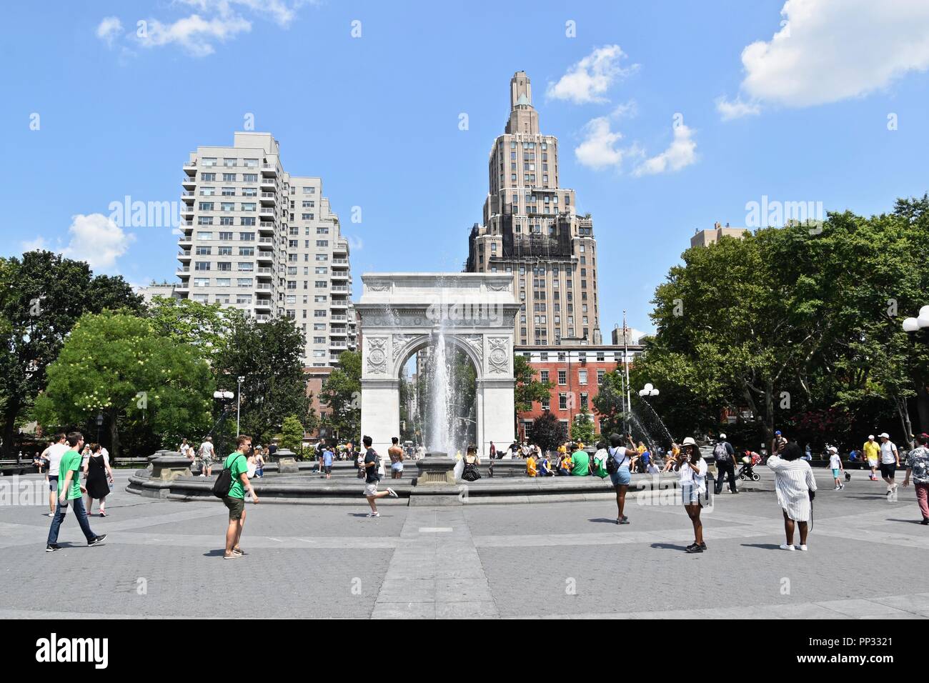 The iconic Washington Square Arch in Washington Square Park, West ...