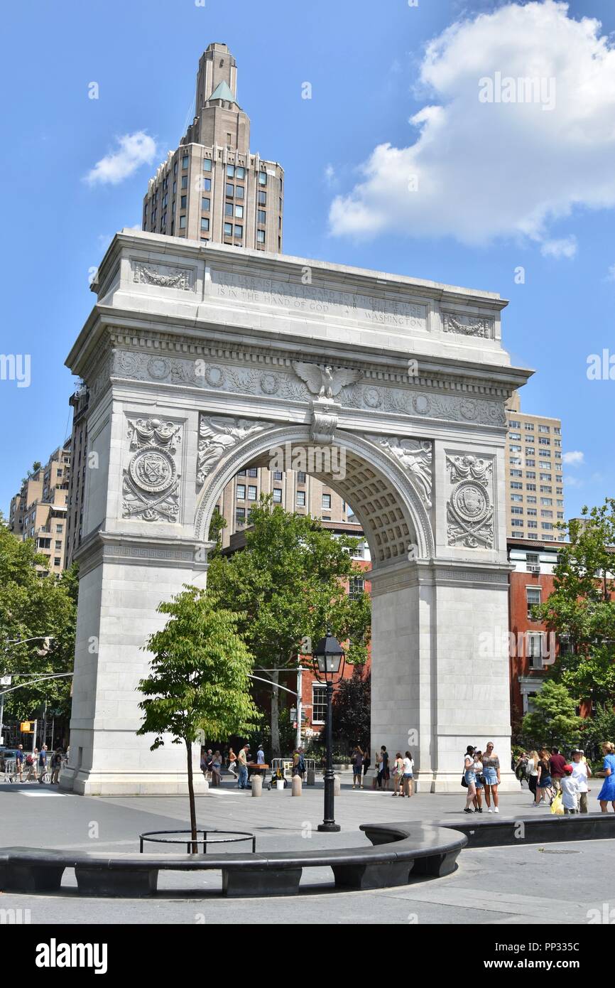 The iconic Washington Square Arch in Washington Square Park, West ...
