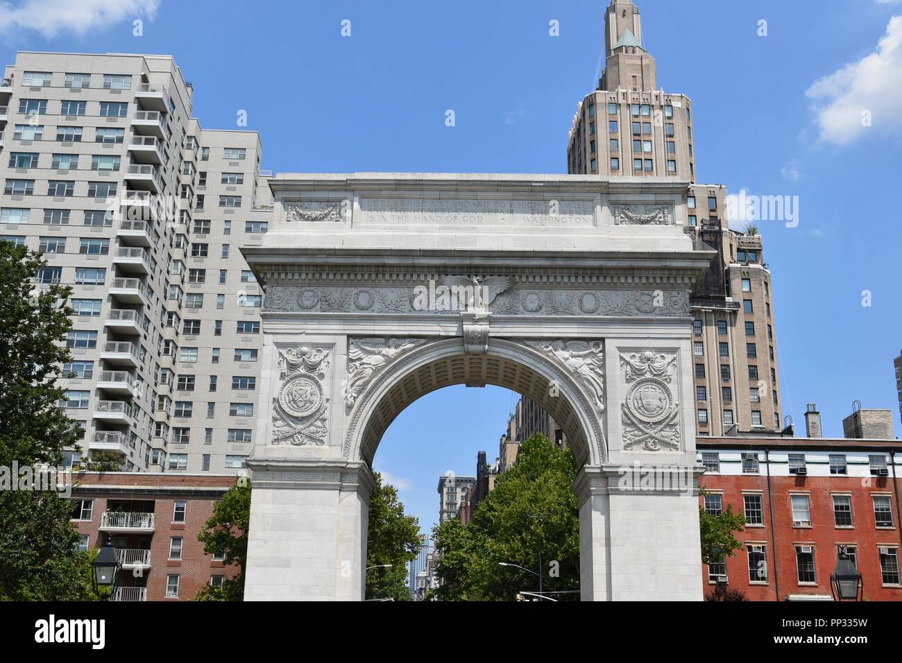 The iconic Washington Square Arch in Washington Square Park, West ...