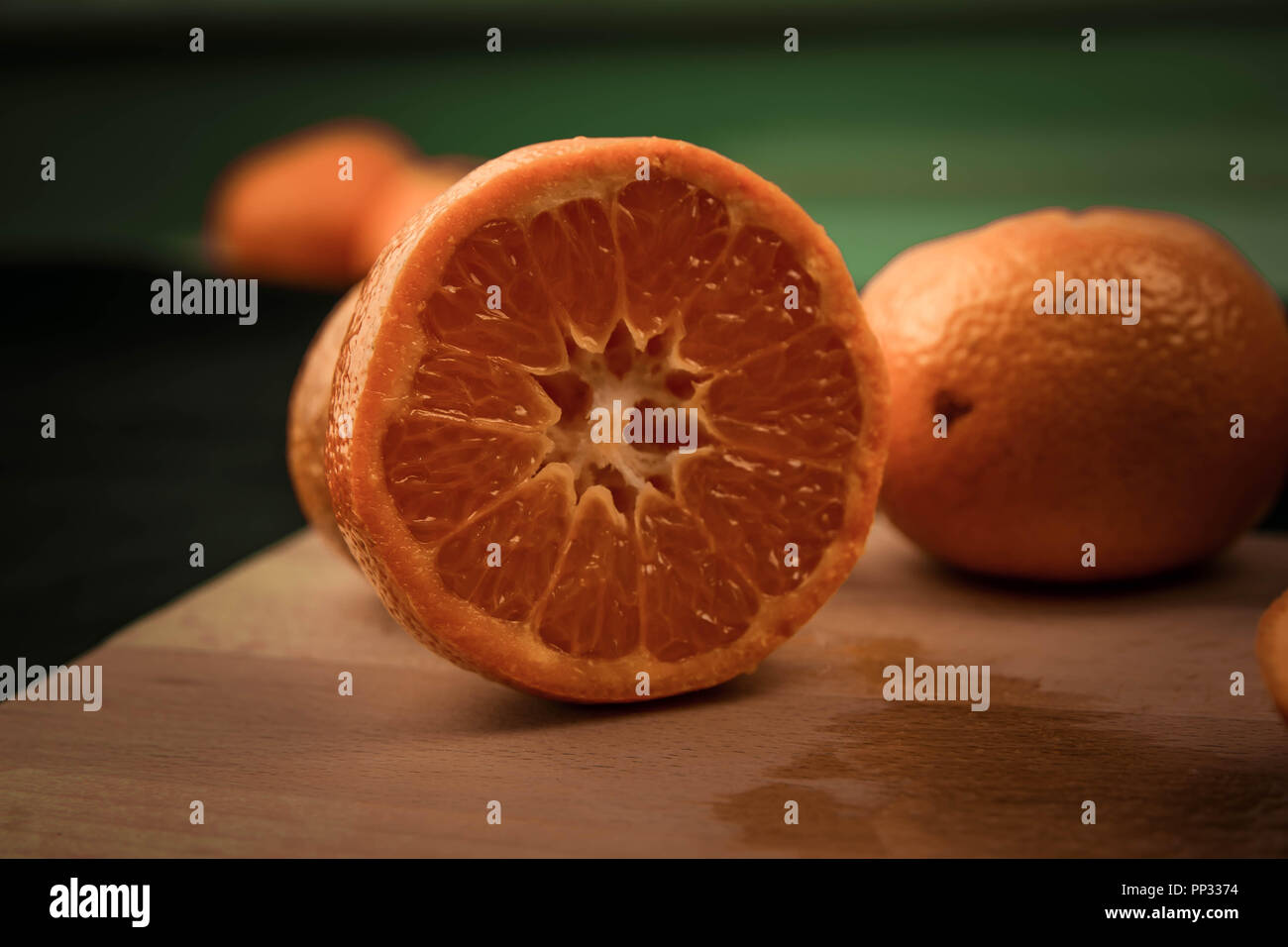 Beautiful healthy orange half cut showing the power of nature Stock ...