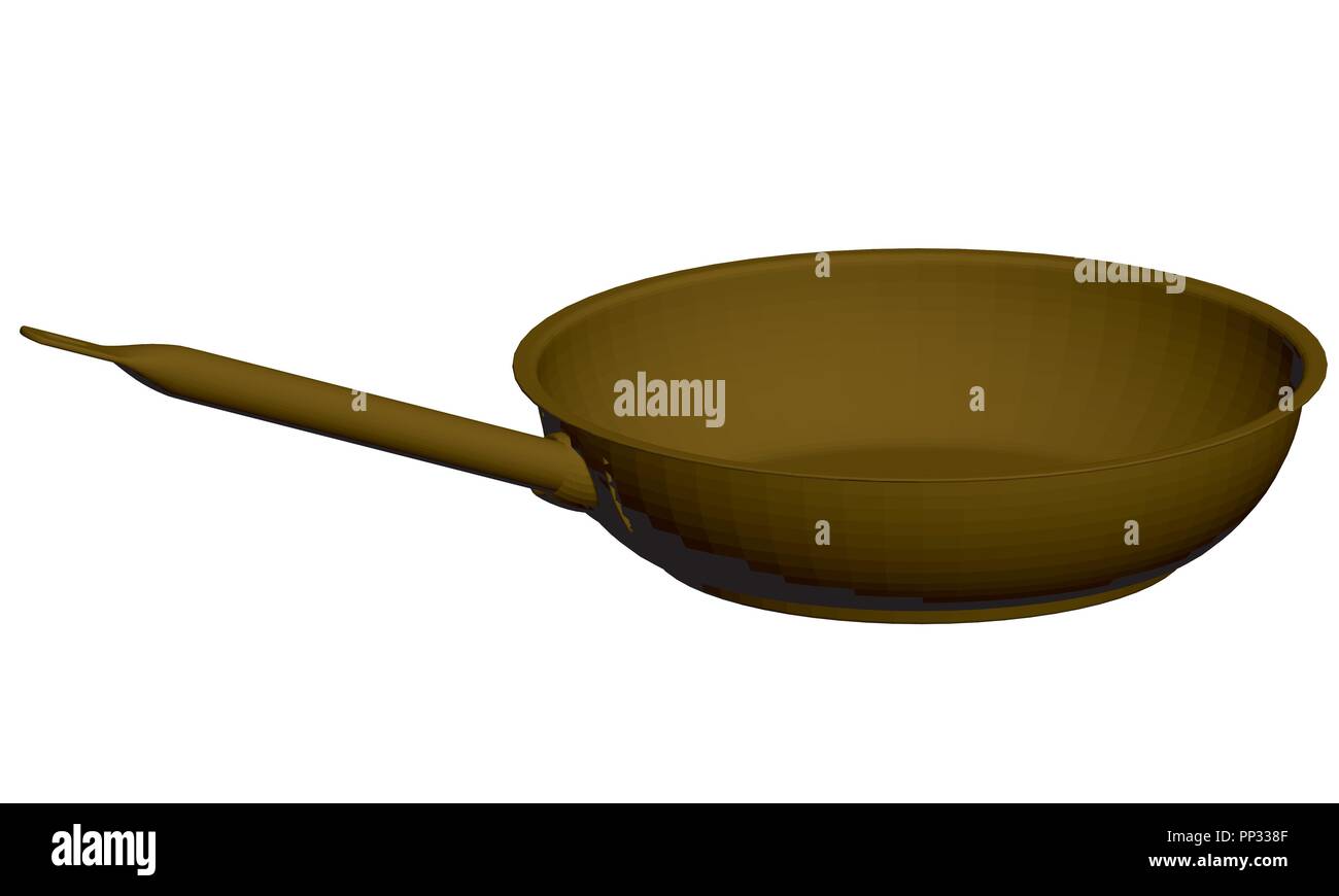 Vector illustration of a frying pan. Polygon. 3D. Isolated Stock Vector ...