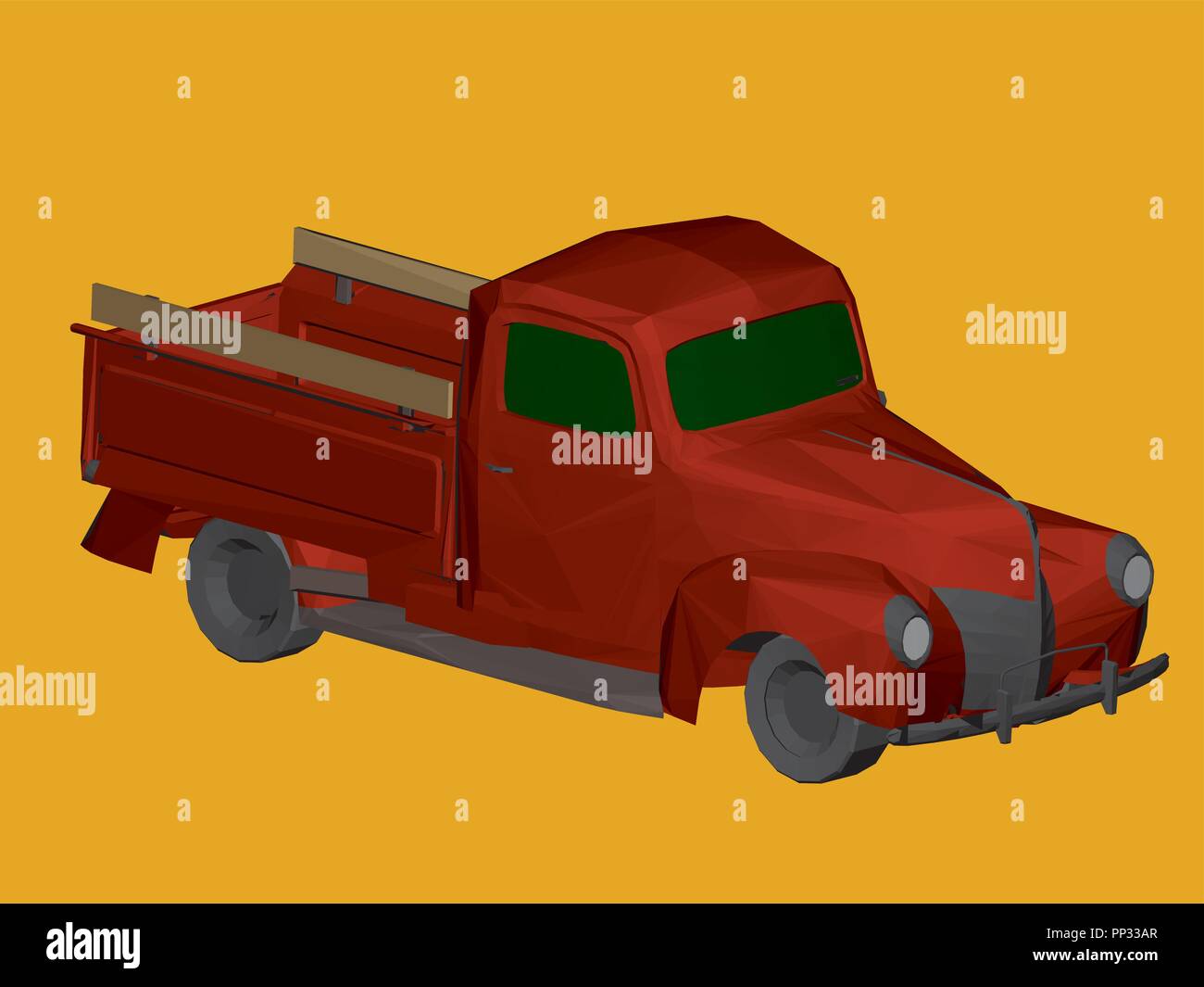 Vector illustration of a truck. Polygon. 3D Stock Vector Image & Art ...