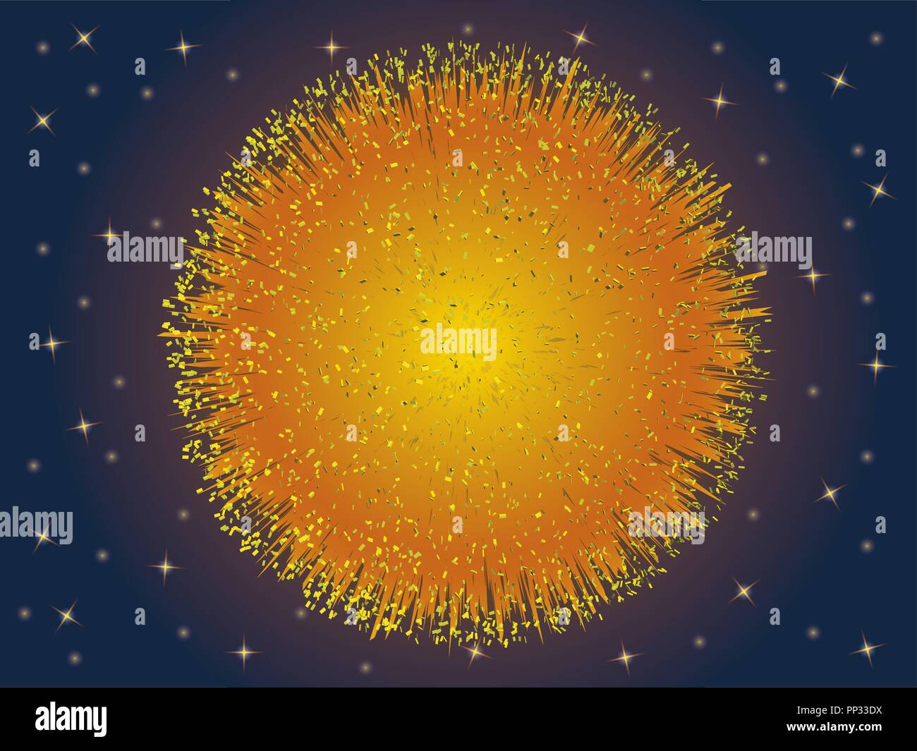 Vector illustration of an abstract explosion. Particles, debris Stock ...