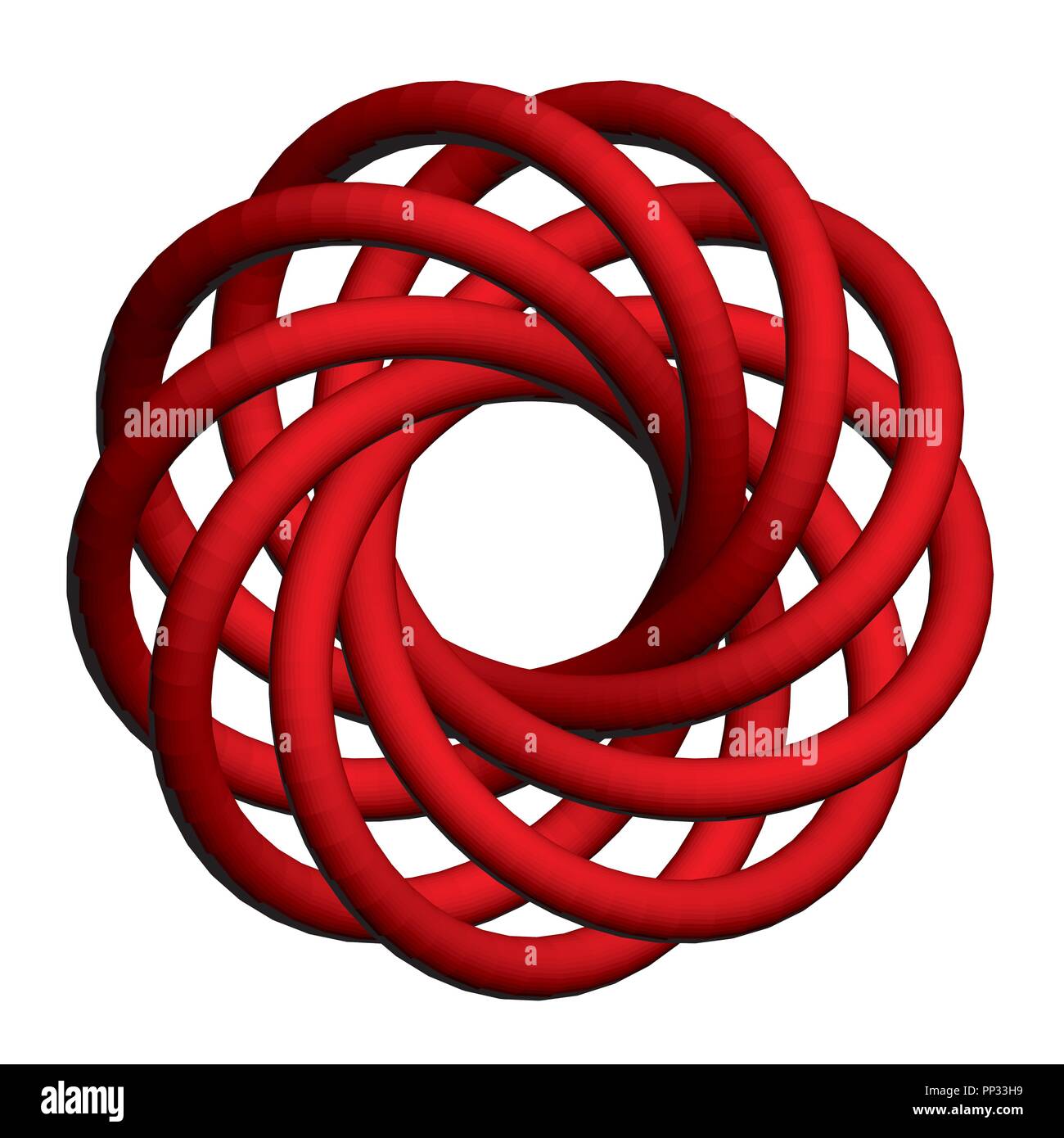Vector illustration of abstract torus with a plurality of nodes ...