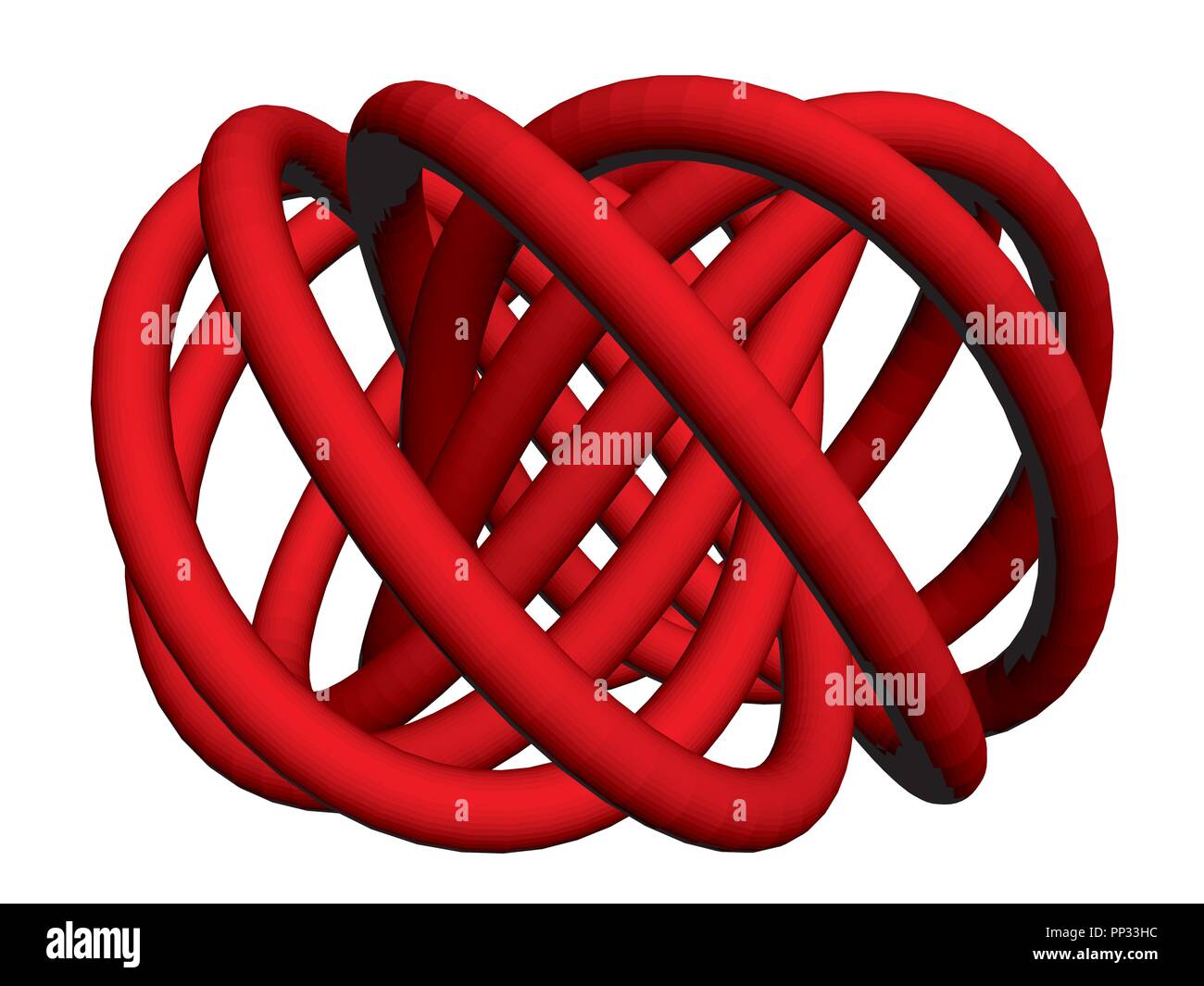 Vector illustration of abstract torus with a plurality of nodes ...