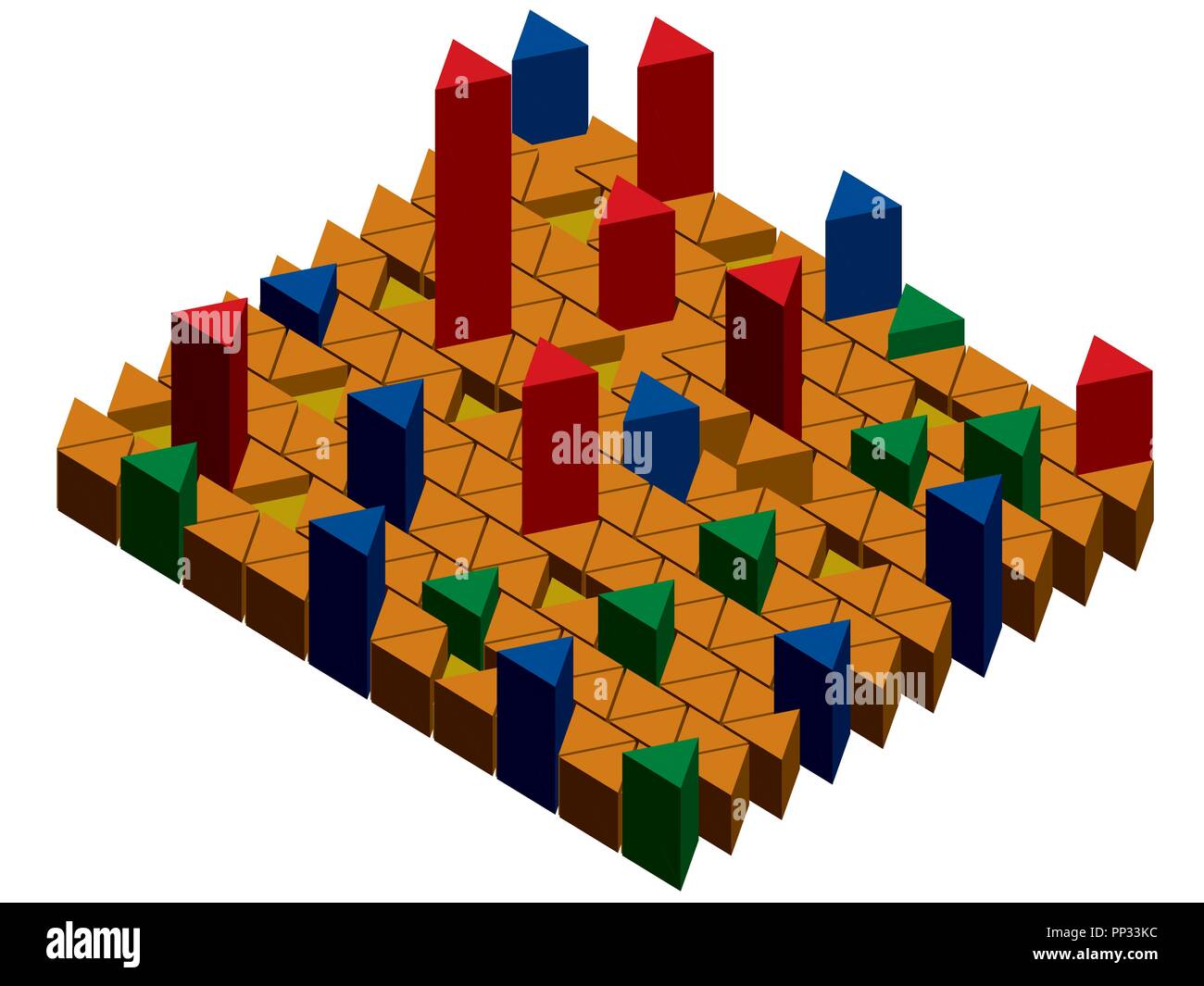 Vector illustration infographic with prisms. Rise and Fall, stability ...