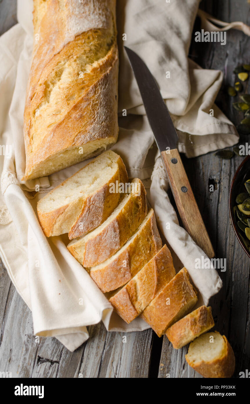 Fresh baguette delish crispy, food photography, vintage food stock ...