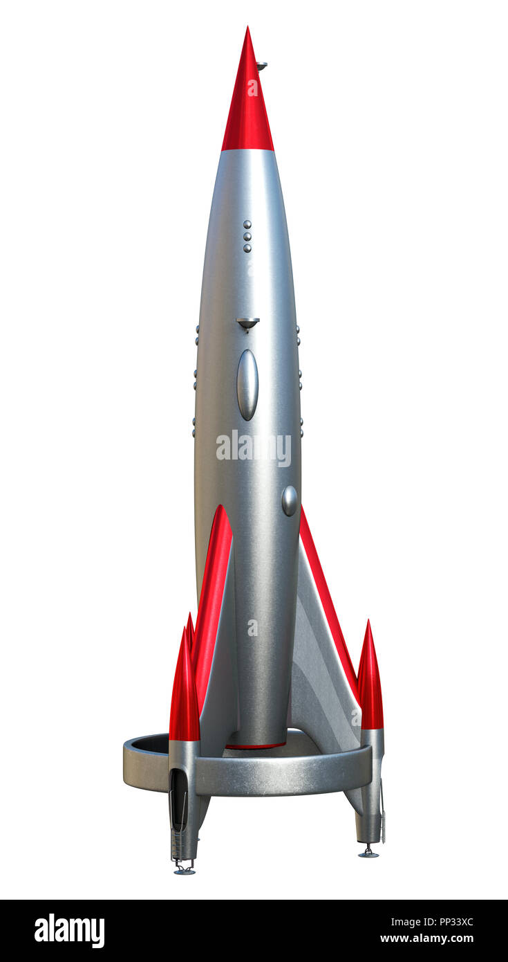 3D rendering of a space rocket isolated on white background Stock Photo ...