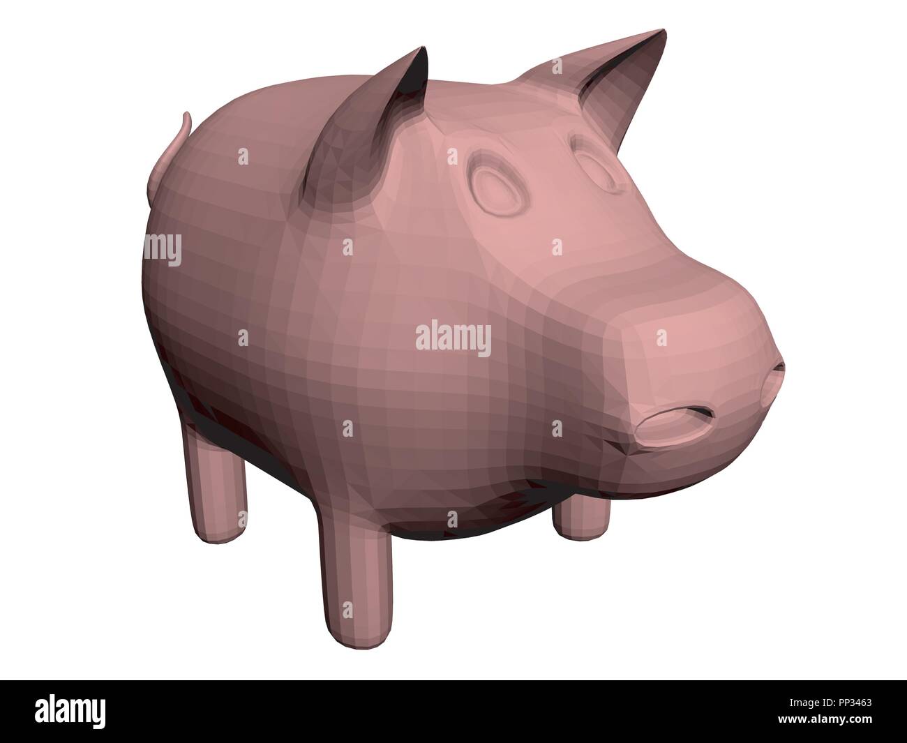 Vector illustration of a pink pig. Polygon. 3D. Isolated Stock Vector ...