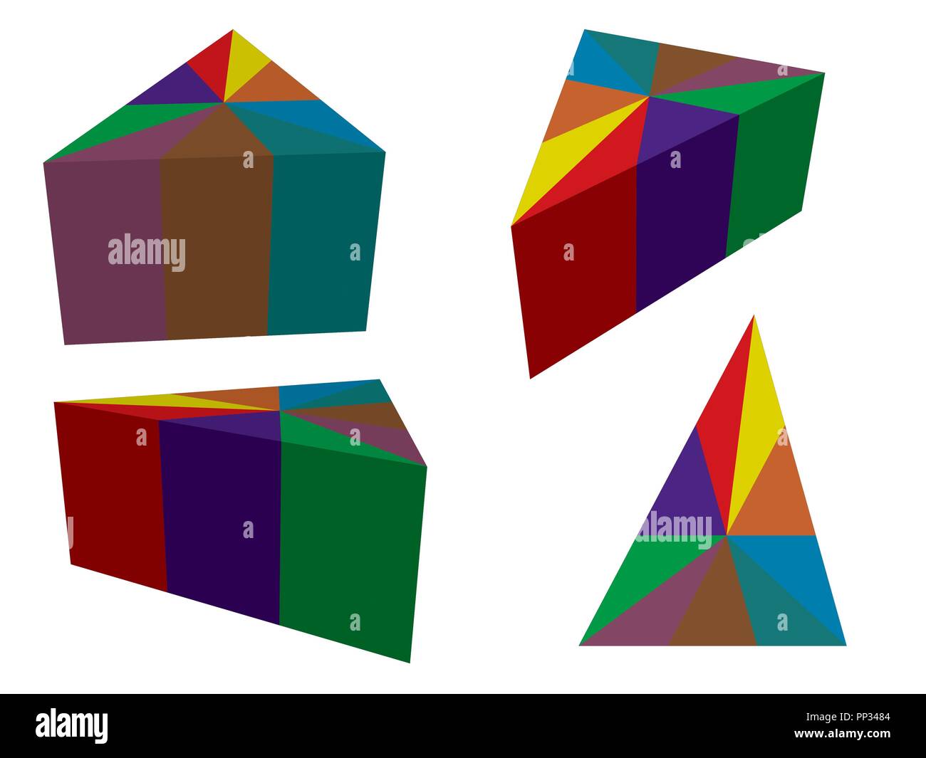 Vector illustration infographic as prisms. Isolated. 3D Stock Vector ...