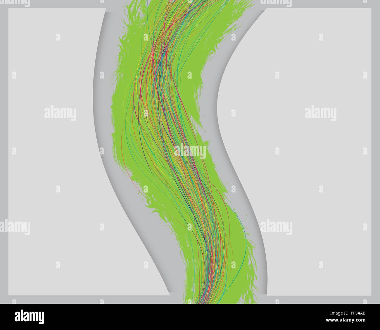 Vector illustration background with a variety of multi-colored curves ...