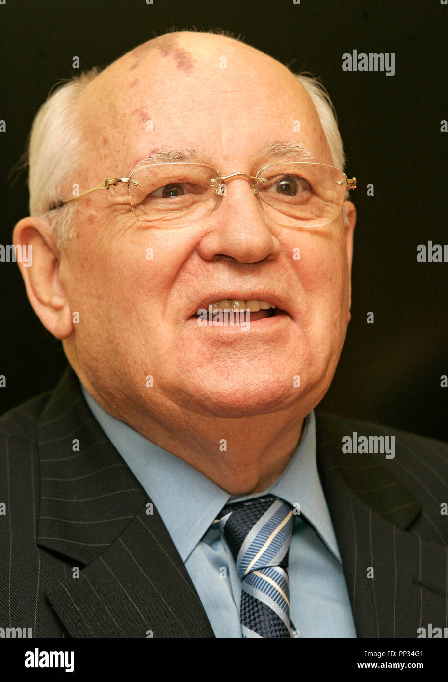Former President of the Soviet Union Mikhail Gorbachev speaks to the ...
