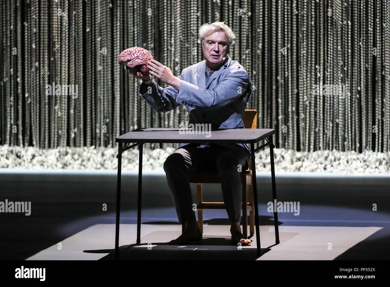 Music Artist DAVID BYRNE performs in North Carolina as part of his 2018 ...