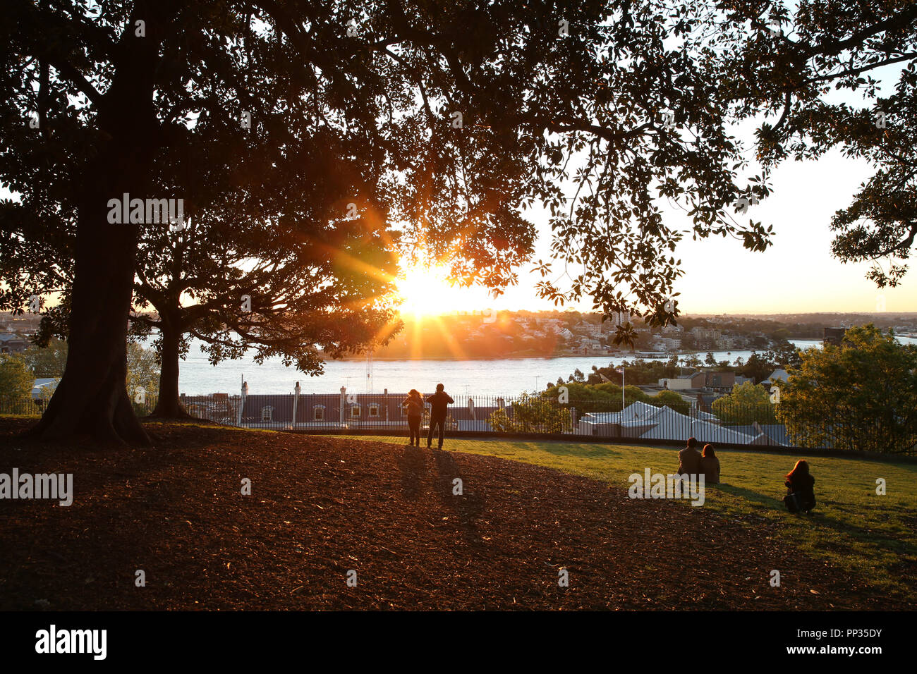Sunset at Observatory Hill Park, 1001 Upper Fort St, Millers Point NSW ...
