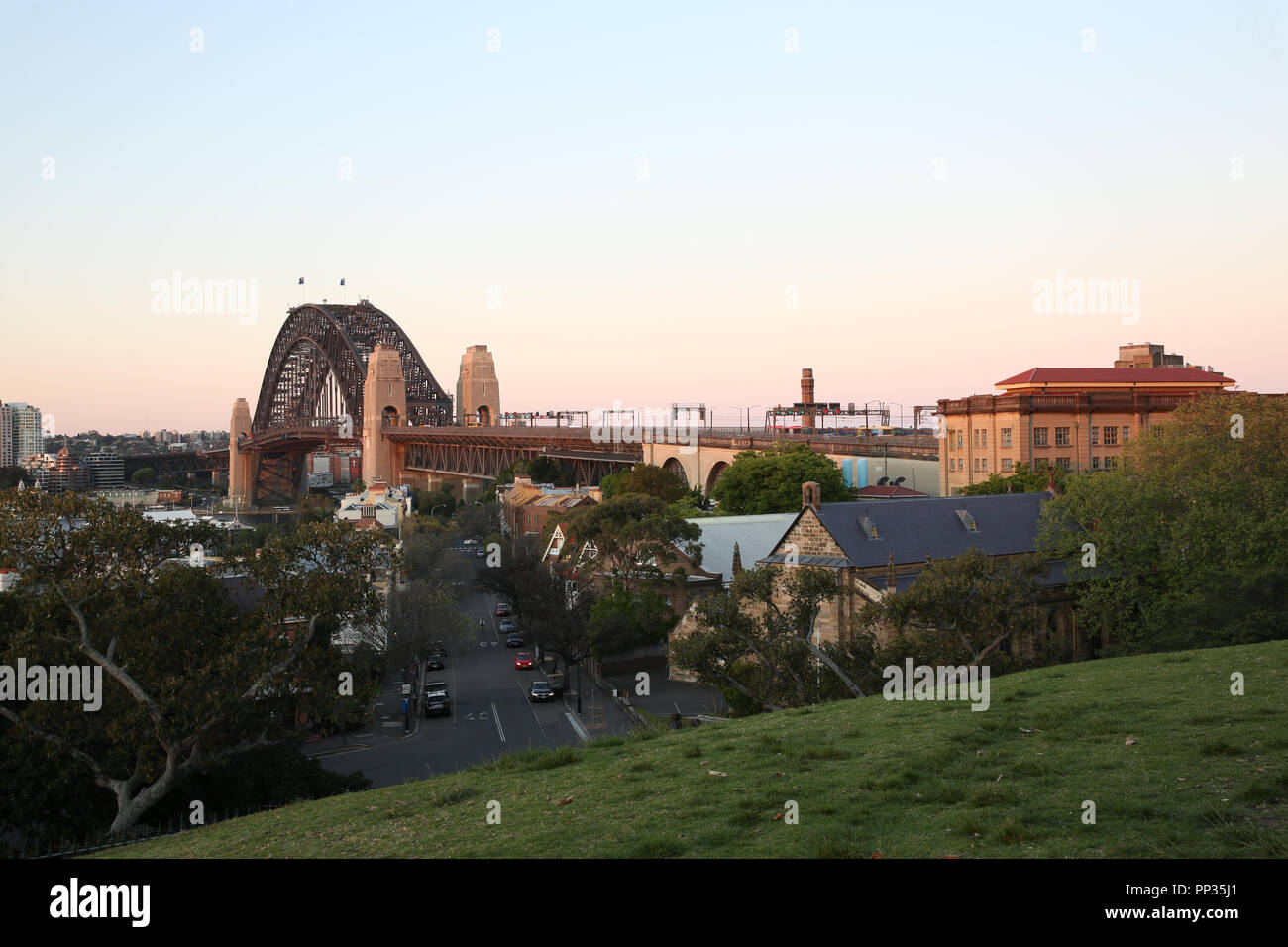The Sydney Harbour Bridge viewed from Observatory Hill Park, 1001 Upper ...