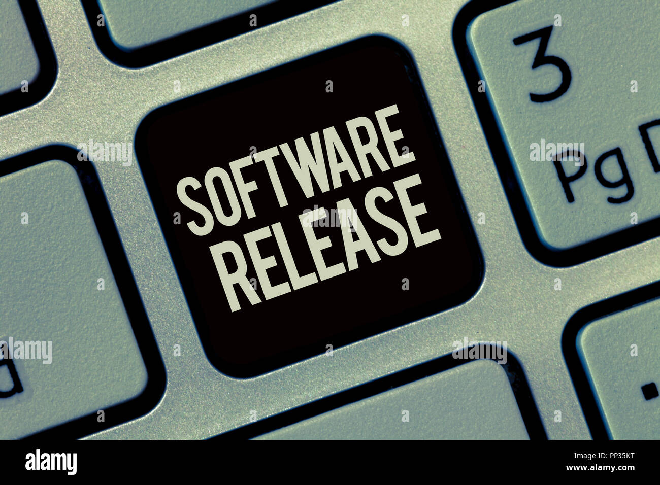 Writing note showing Software Release. Business photo showcasing sum of ...