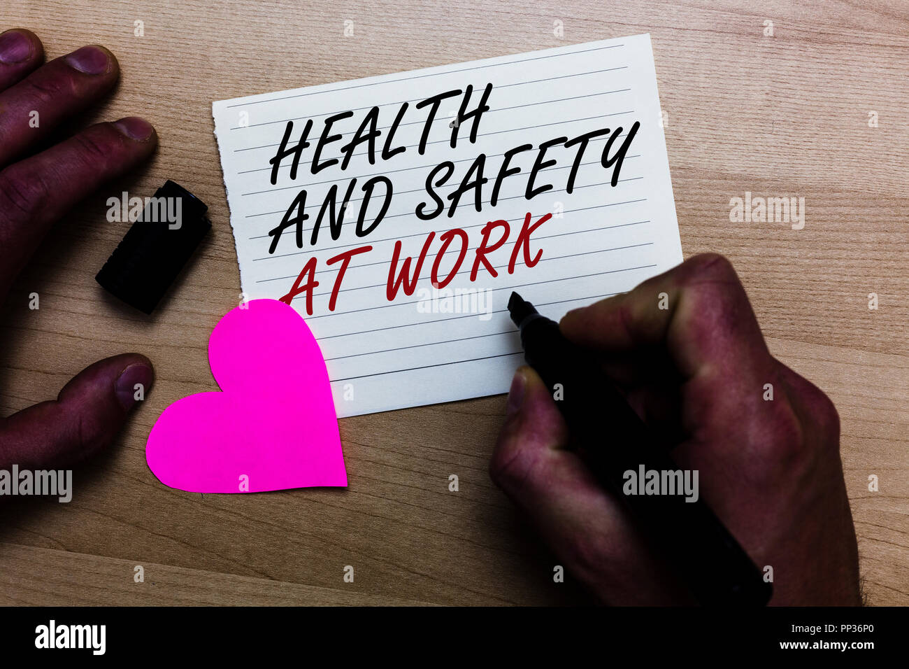 Handwriting text writing Health And Safety At Work. Concept meaning ...
